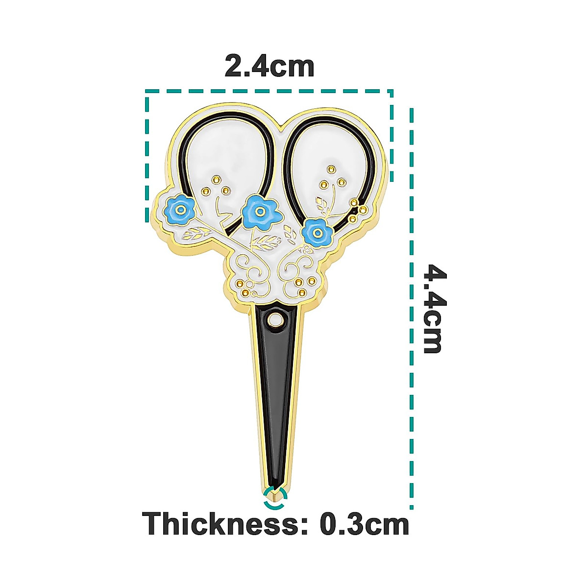 SING F LTD Scissors Shaped Magnetic Needle Keeper 4.4x2.4cm Embroidery Needle Picker Alloy Drop Glue Needle Aspirator for Sewing Embroidery Needlework Storage
