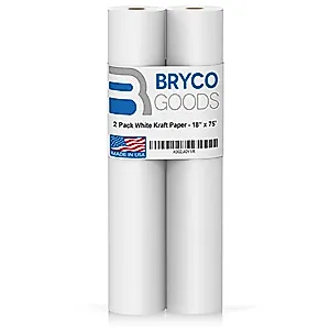 White Kraft Arts and Crafts Paper Roll – 2 Pack of 18” x 75’ (900 Inch) Rolls - Ideal for Paints, Wall Art, Easel Paper, Fadeless Bulletin Board Paper, Gift Wrapping Paper & Kids Crafts - Made in USA