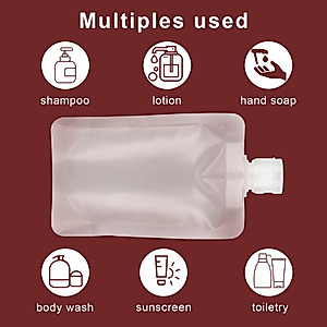 YASUOA 12 Pieces Travel Size Refillable Pouch for Toiletries Bulk 30ml/50ml/100ml, TSA Approved Squeeze Empty Stand Up Pouches for Liquids Lotion Shampoo Bags, Leak Proof Cosmetic Containers
