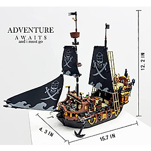 Pirates Ship Building Mini Blocks Set, Pirate Brick Toy Set, Not Compatible with Lego Sets for Boys 8-14, Gift for Kids & Adult Collections Enthusiasts (1328 Pieces)