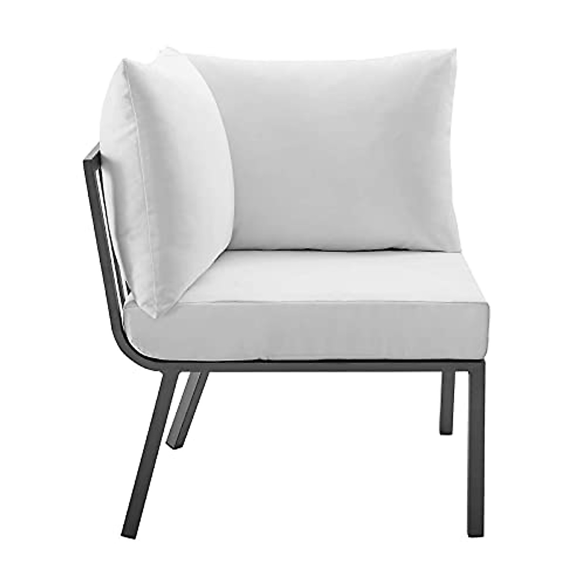 Modway Riverside Outdoor Furniture, Corner Chair, Gray White