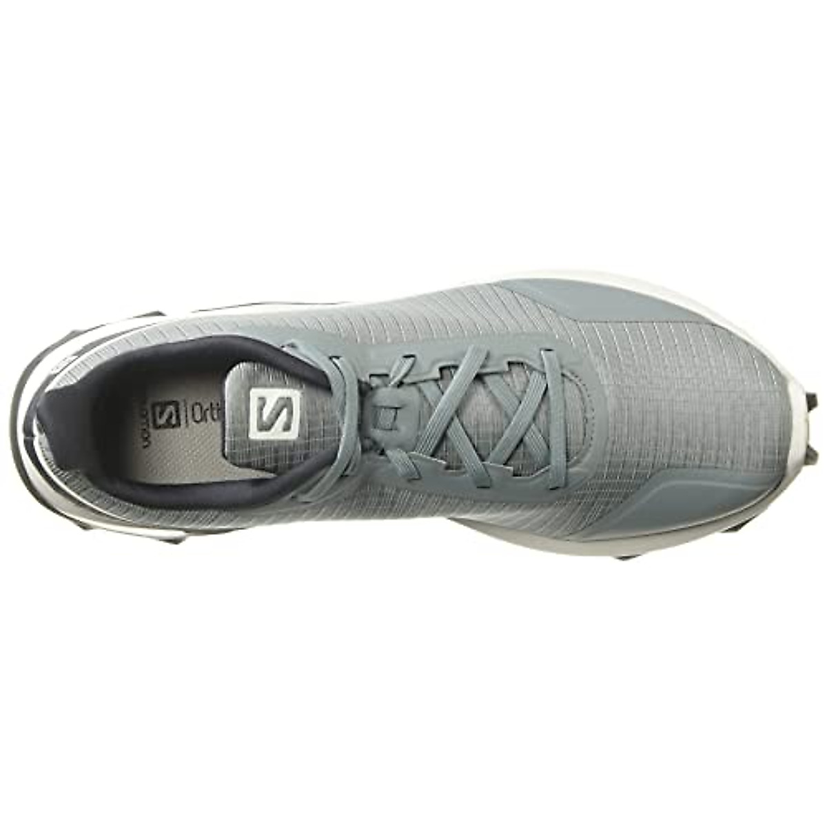 Salomon Women's ALPHACROSS Hiking Shoe, Lead/White/India Ink, 12