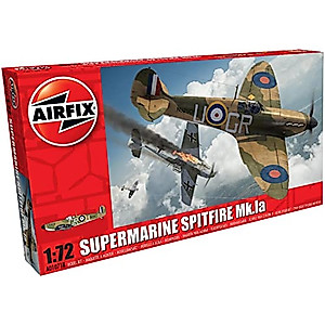 Airfix A01071B Supermarine Spitfire Mkia 1:72 Model Building Kit (36 Piece), Multicolor