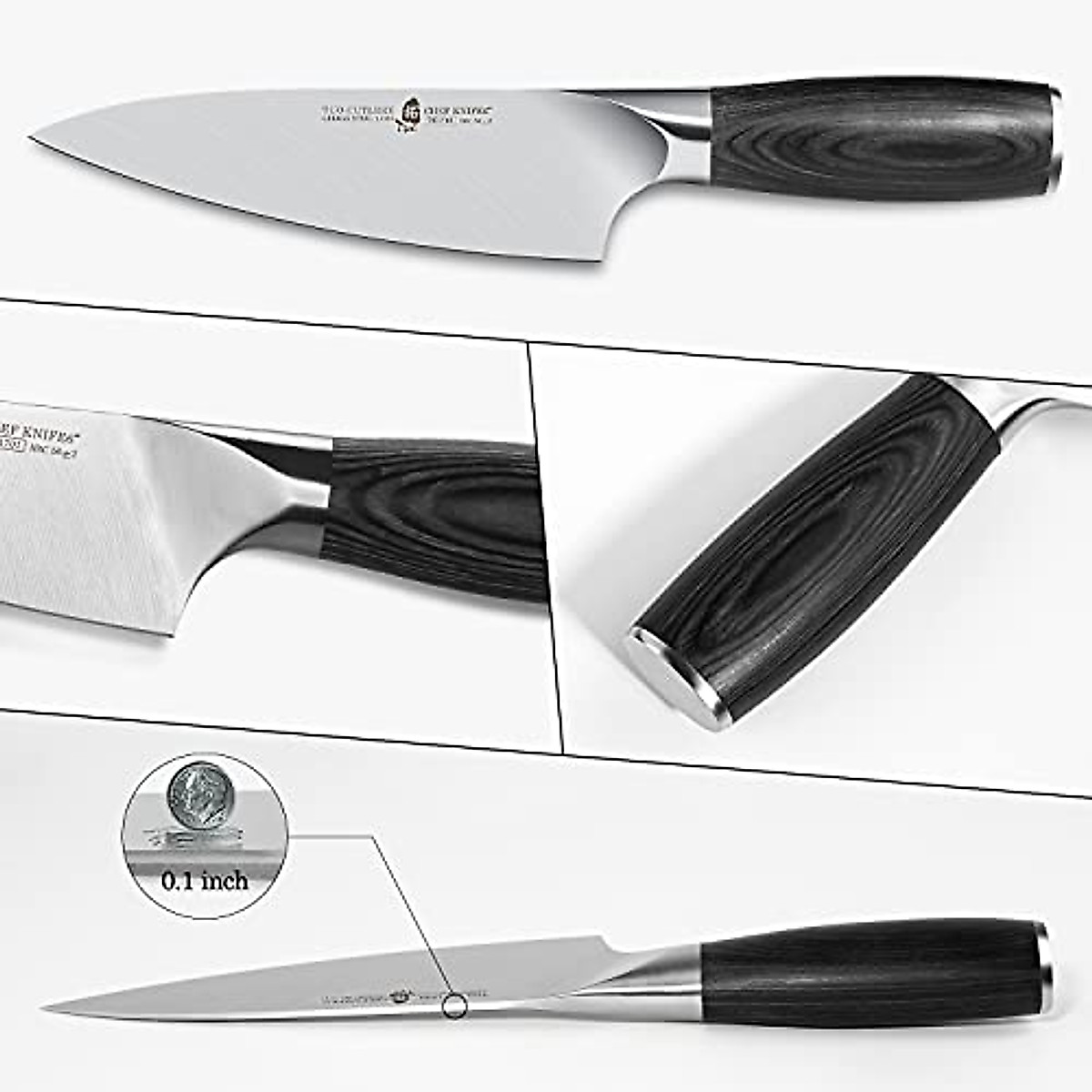 TUO 6 inch Chef Knife, Kitchen Knife Gyuto chef Knife, German High-Carbon Stainless Steel, Comfortable Pakkawood Handle, Full Tang with Gift Box, Goshawk Series