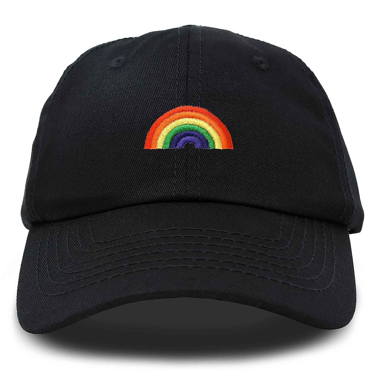 DALIX Rainbow Baseball Cap Womens Hats Cute Hat Soft Cotton Caps in Black