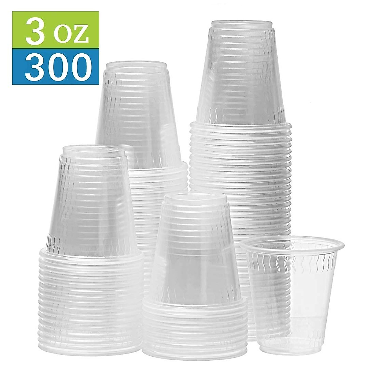 TashiBox 3oz Clear Disposable Cups (300)