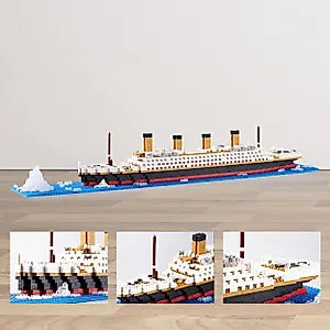 Micro Mini Blocks Building Set Architecture Titanic Cruise Ship Modle Kit, a DIY Mini Bricks for Adults and Toys Presents for Kids 1872 PCS