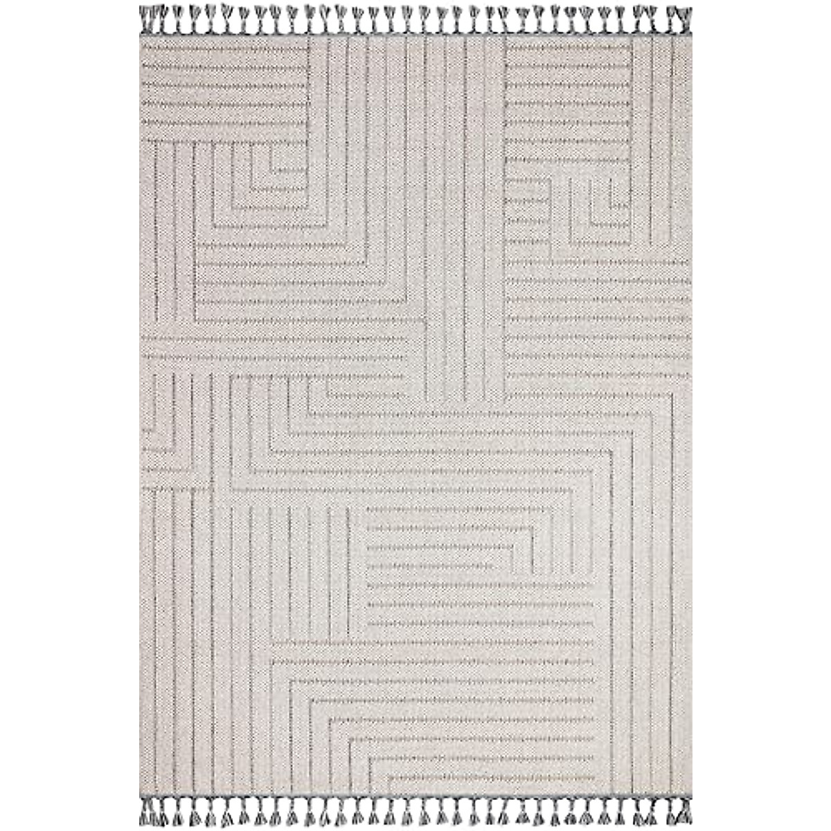 AK RUGS Off White Scandinavian Area Rug Minimalist Non Shedding Rug for Living Room Bedroom Rug (8'x10'), (OSLO 19670)
