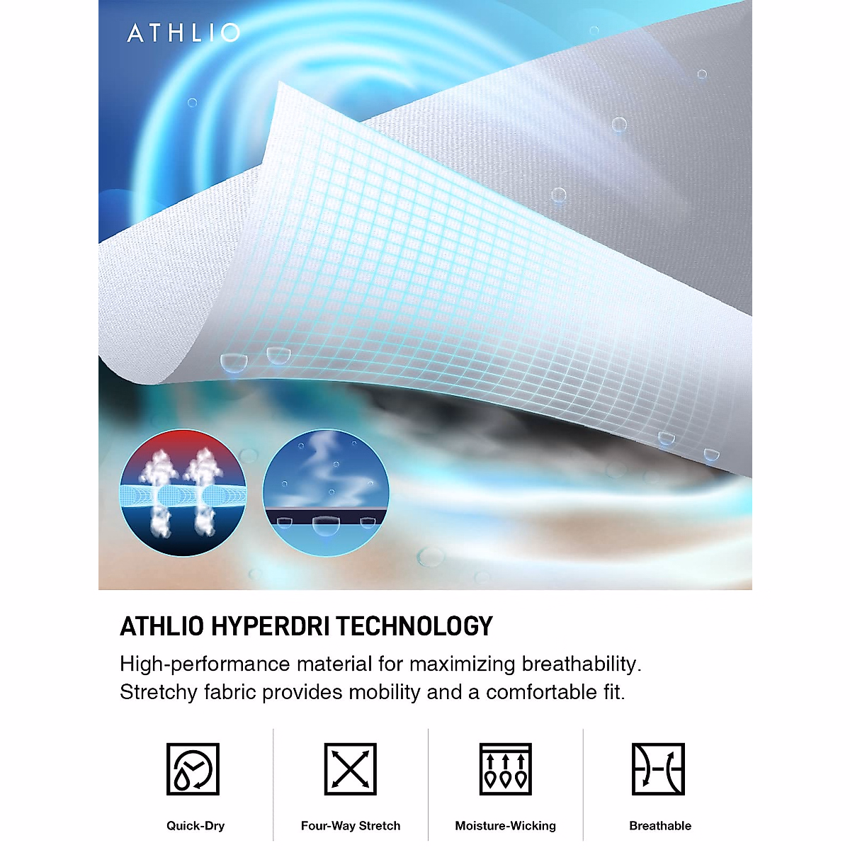 ATHLIO Men's Long Sleeve Athletic Shirts - Quick Dry, UV Sun Protection, 1/4 Zip Pullover Running Tops, 3-Pack Black/Carbon Grey/White, Large