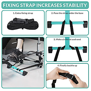 MEETWARM Pedal Exerciser Under Desk Exercise Peddler Arm Leg Folding Mini Stationary Peddler Bike with LCD Display Portable Bicycle Exerciser Machine for Seniors (Teal)