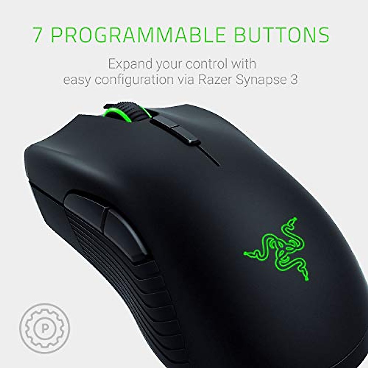 Razer Mamba Wireless, Wired/Wireless Gaming Mouse with True 16,000 DPI 5 Generation Optical Sensor, 50 Hour Battery Life, Powered by Razer Chroma