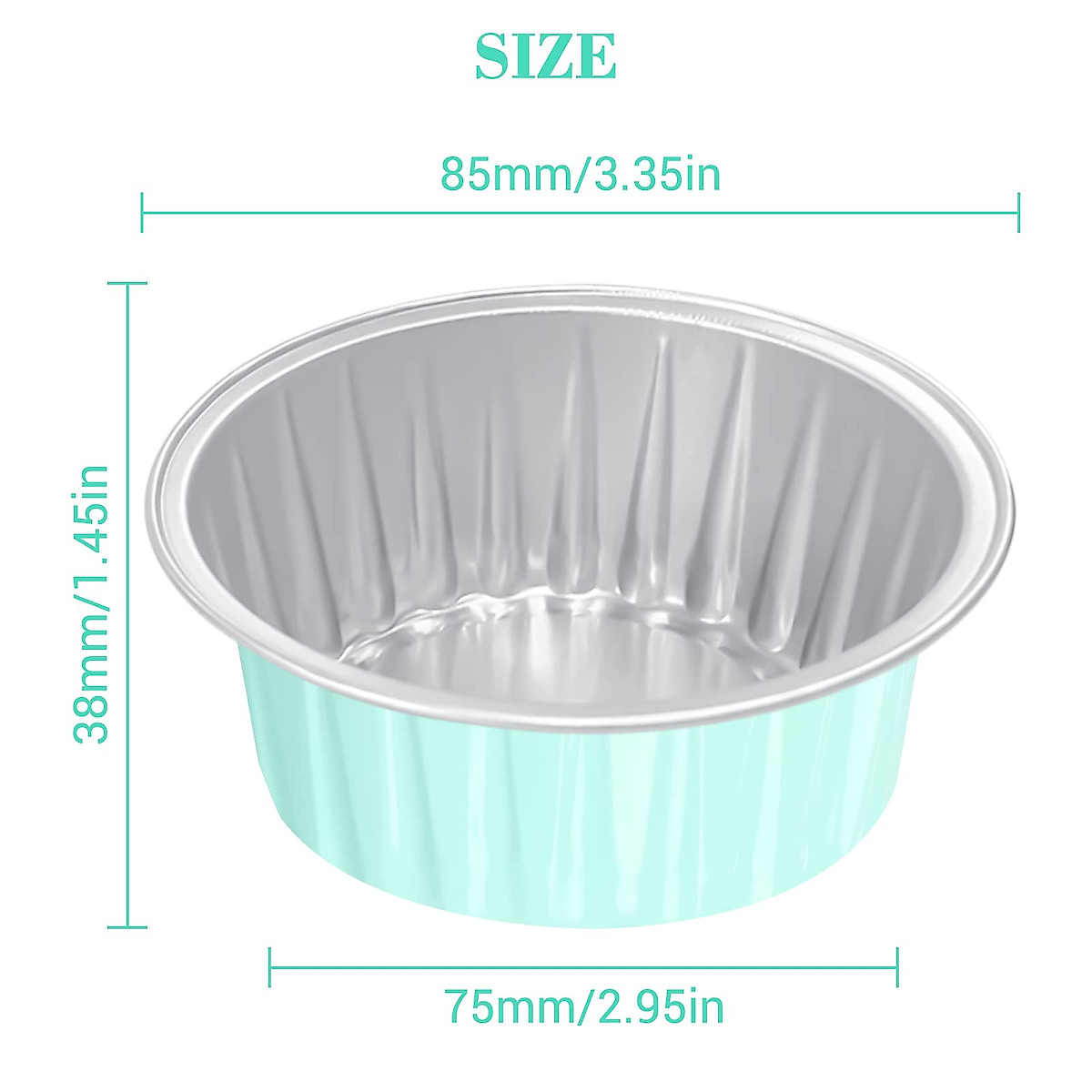 AOSYCO Dessert Cups, 100pcs 4 Colors Mixed Cupcake Containers, 5oz 125ml Disposable Aluminum Foil Pans Ramekins, Baking Cups, Muffin Liners with Lids