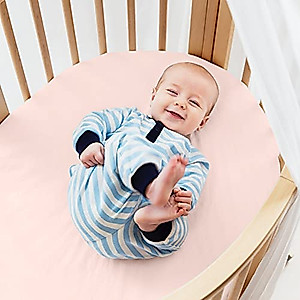 Stokke Sleepi Mini Fitted Sheet, White - Soft Sheets for Sweet Dreams - Made for The Oval Sleepi Mini Mattress - Safe, Stylish & Washable - 100% Fine Cotton Percale