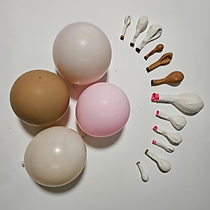 120pcs Dusty Pink Balloons Garland Arch Kit Double Stuffed Boho Balloon Rose Pink Balloon Matte Gold Balloons Cream Beige Balloon for Birthday Girls Baby Shower Bridal Wedding Party Decorations