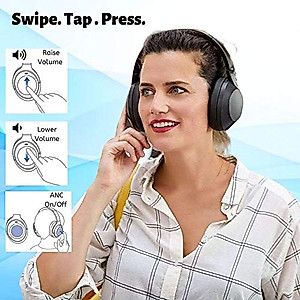 Philips Noise Cancelling Headphones Wireless Bluetooth Over The Ear Headphones with Mic and Google Assist Industry Leading Active Noise Cancellation