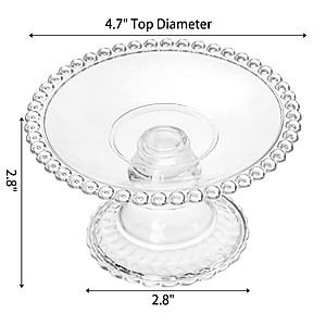 Hacaroa 24 Pcs Mini Cake Plate Stand, Plastic Single Cupcake Holder Serving Plate, Clear Small Dessert Display Stand Tray for Chocolate, Fruits, Baby Shower, Wedding, Birthday, Party