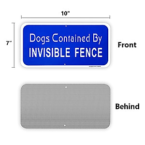 2-Pack Dogs Contained by Invisible Fence Sign, 12"x 6" - .040 Aluminum Reflective Sign Rust Free Aluminum-UV Protected and Weatherproof