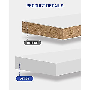 FAKILO Melamine Edge Banding White 3/4 inch x 25 ft Veneer Edging Easy Application Iron on Edge Banding Tape for Cabinet Plywood Repairs Furniture Restoration