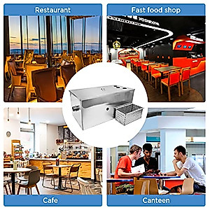IHAYNER 25LBS Commercial Grease Traps Interceptor Grease Trap 13GPM Stainless Steel Grease Trap for Kitchen Restaurant