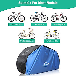 Aiskaer Bike Cover for 2 or 3 Bikes Outdoor Waterproof Bicycle Storage with Lock Hole for Mountain Road Electric Bike Heavy Duty Bikes,Bike Tarp Heavy Duty Ripstop Material 210D