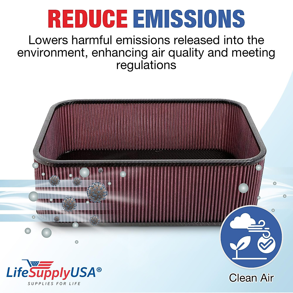 LifeSupplyUSA Replacement Composite Airbox Flat Top Sprint Car Style Compatible with K&N Model 100-8566 K & N