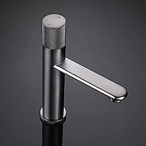 ZHANGYUEFEIFZ Bathroom Sink Faucet Sink Faucet Bathroom Vanity Faucet Brass Sink Faucet Hot and Cold Single Handle Countertop Mounted Toilet Unique Design Faucet (Color : Matte Gun Grey T)