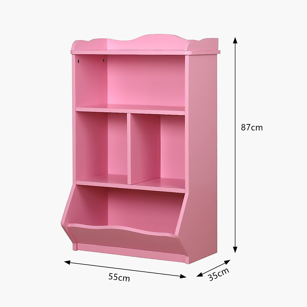 AFBKSS&BB Children Book Shelf, Kids Wood Shelf, Children Multi-Functional Bookcase, Wood Storage Cabinet and Toy Storage Bin (Pink)