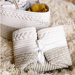 mono living Small Diaper Caddy for Baby Girl Basket for Gifts Baby Storage Baby Shower Gifts Newborn Changing Table Cotton Rope Organizer Mother's Day