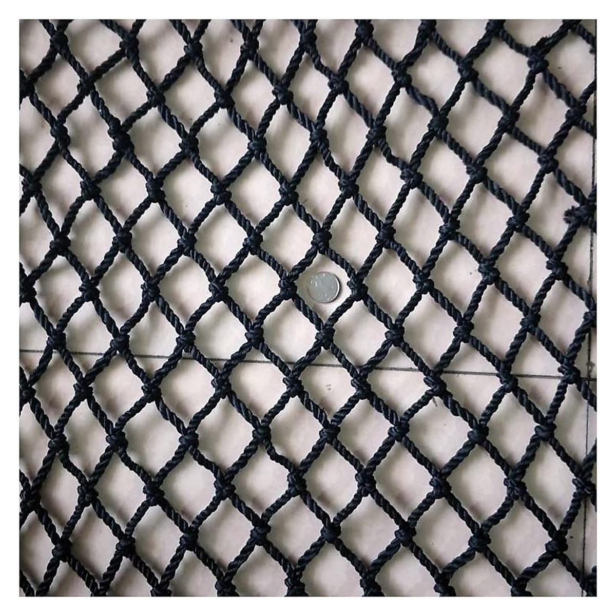 WYYZH Child Safety Net, 8/6cm Mesh Black Weaving Net Rope Fence Safety Net Cargo Rope Heavy Duty Netting for Balcony, Garden, Playground Color : 8cm mesh, Size : 1x1m(3x3ft)