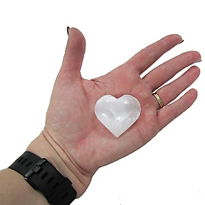 Treasure Gurus Clear Selenite Crystal Stone Heart Negative Energy Balance Chakra Healing Rock