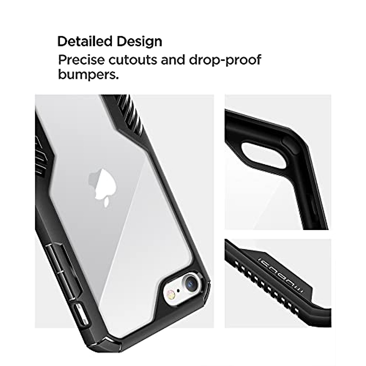 MOBOSI Compatible with iPhone SE 2022 Case/iPhone SE 2020/iPhone 8/7 Case, Rugged Military Grade Hard Vanguard Armor Cover Heavy Duty Shockproof Protective Phone Case 4.7 Inch (Matte Black)