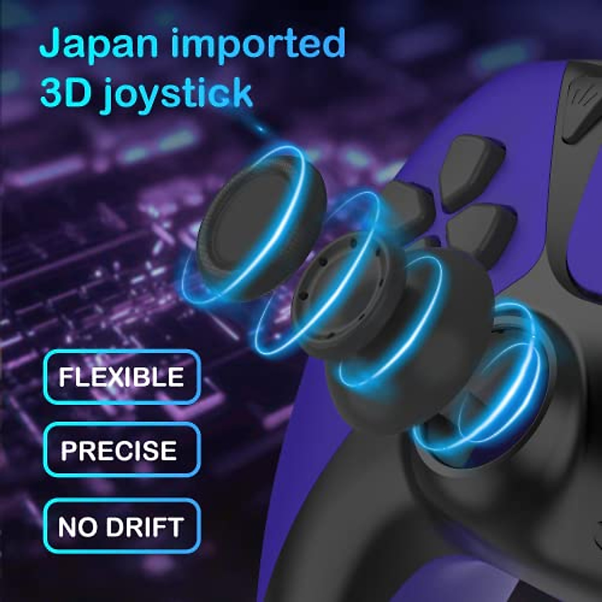 YU33 Ymir Scuf Wireless Controller Works with Modded PS4 Controller, Elite Control Remote Fits Playstation 4 Controller, Joystick/Controles de Pa4 with Mapping/Turbo/1200 mAh Battery, Purple