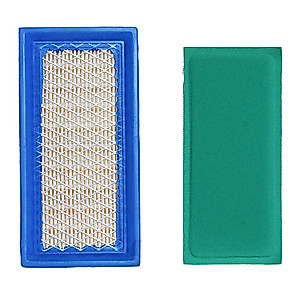 HIFROM Flat Air Filter Cartridge Pre-Filter with Spark Plug Replacement for 93400 115400 133400 Replace 494511 494511S 492889 492889S