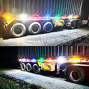 ACSUZ 2Pcs Side Marker Lights DC24V 20LED Car External Lights Squarde Warning Tail Light Auto Trailer Truck Lorry Lamps,Green