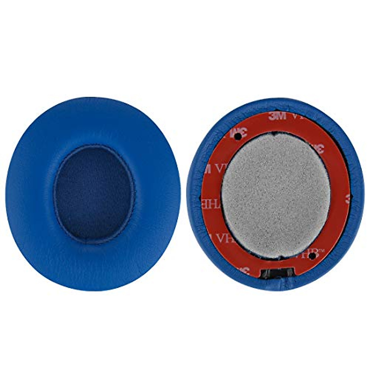 Geekria QuickFit Replacement Ear Pads for Beats Solo 2.0 Wireless (B0534) On-Ear Headphones Earpads, Headset Ear Cushion Repair Parts (Blue)