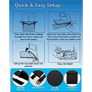 B1jounie YA Flyaway Kids Bed Airplane, Toddler Travel Bed, Baby Airplane Essentials, Airplane Seat Extender for Kids, Portable Airplane Bed for Toddler, Airplane Travel Essentials for Kids