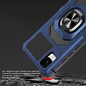 for TCL 30Z Case, with Tempered Glass Screen Protector Heavy Duty Protection Technology Built-in Kickstand Rugged Shockproof Protective Phone Case for Alcatel TCL 30Z 30 Z 4G LTE T602DL,(Blue)