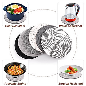 Billbotk 8" Trivets for Hot Dishes, Hot pots and Pans, 6 Heat Resistant Hot Pads, Pot Holders for Kitchen, Hot Plate Mats for Kitchen Countertops, Table, Home Essentials, Farmhouse Decor