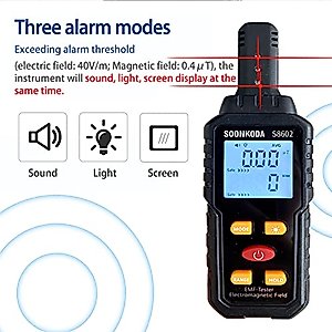 3 in 1 EMF Meter,EMF Reader,Electromagnetic Field Radiation Detector,EMF Tester for Home,EMF Detector with sound light alarm,Ghost Hunting Equipmetent
