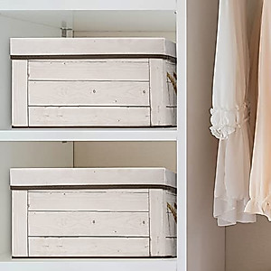 Livememory Storage Bins with Lids - 3 Pack, Decorative Storage Boxes with Lids and Handles