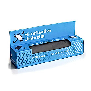 Suck UK | Compact Reflective Umbrella | Reflects Even the Smallest Amount of Light | Stay Safe in Poor Visibility | Lightweight Windproof Umbrella | High Visibility Umbrella