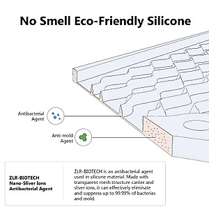 ZLR Silicone Dish Drying Mat for Kitchen Counter, Eco-Friendly Quick Dry Dish Mat, Easy Clean Multi Usage Drying Matt, Heat Resistant Trivet, 12" x 16" Large, Mint Green