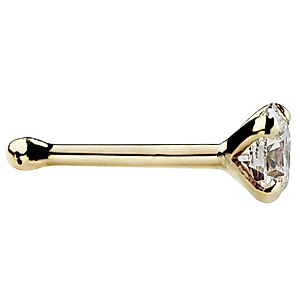 FreshTrends SI1 2.5mm 0.06 ct. tw Diamond 14K Yellow Gold Bone Nose Ring 18G
