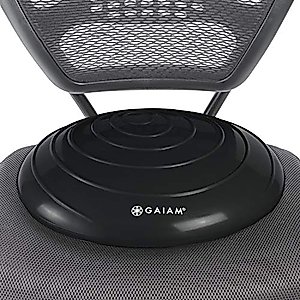 Gaiam Balance Disc Wobble Cushion Stability Core Trainer For Home Or Office Desk Chair and Kids Alternative Classroom Sensory Wiggle Seat - Black