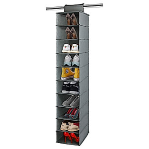 PUiKUS 10-Shelf Hanging Shoe Organizer Hanging Closet Shoe Organizer, Space Saving Shoe Holder & Storage, Closet Organizer Great for Shoes