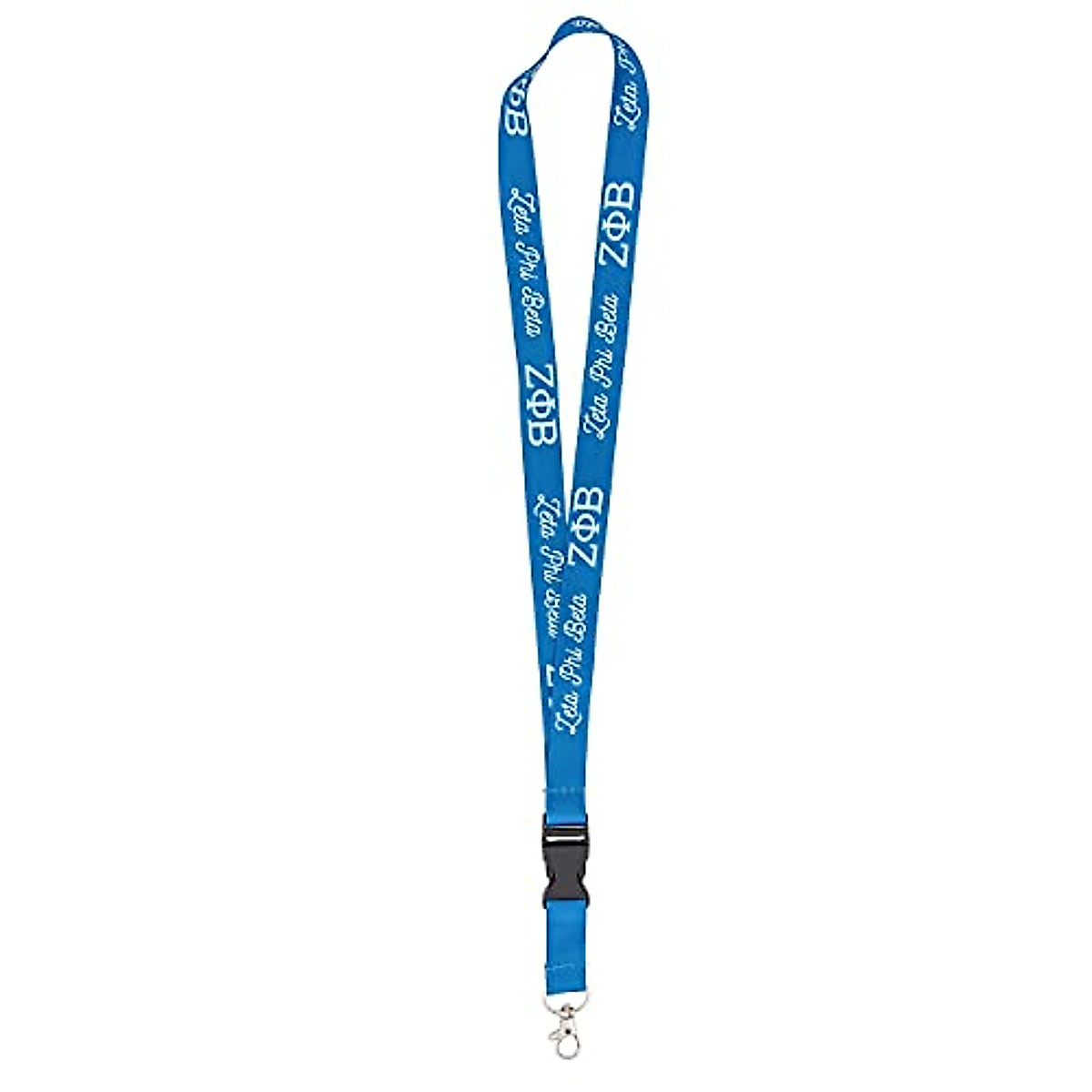 Desert Cactus Zeta Phi Beta Sorority Lanyard Keychain Car Keys ID Badge Holder Detachable Breakaway Snap Buckle (Lanyard - Blue Script)