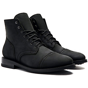 Thursday Boot Company Men's Captain Rugged and Resilient Cap Toe Boot, Black Matte, Size 10