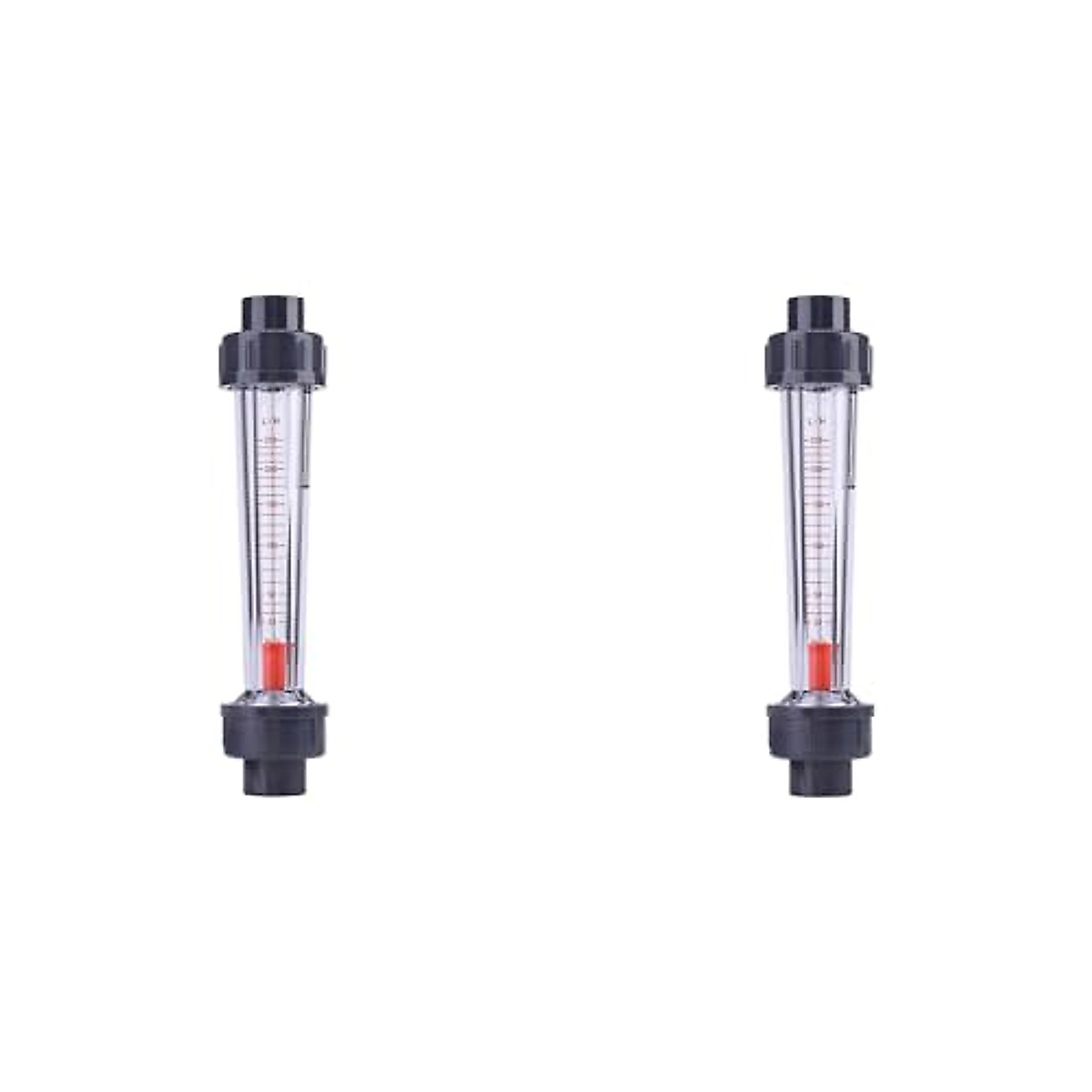 2PCS Plastic Tube Flowmeter, Water Meter, Made of Plastic, Good , Operates at 0-60°C, Fit for DN15 Tube, Clear Scale Line