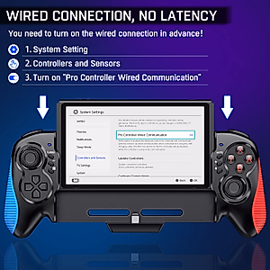 Switch Controllers, Gammeefy Switch Controller One Piece Joy Pad Replacement for Switch Pro Controller, Switch Controllers Remote Suitable for Big Hand Players with Adjustable TURBO Function