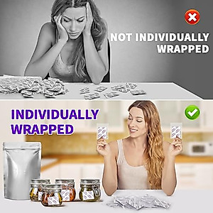 Individually Wrapped - Midukit Oxygen Absorbers for Food Storage 500cc, 50 Packs, Food Grade Packs for Long Term Food Storage, Mason Jars, Mylar Bags, Canning, Dehydrated, Preserved Foods